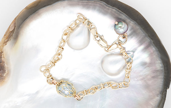 French Knitted 2 Pearl Fancy Bracelet – Gemara